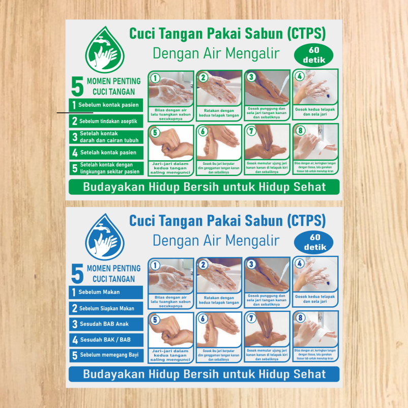 Jual Stiker 5 Momen Penting Cuci Tangan | Stiker Cuci Tangan Pakai ...