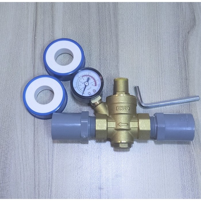 Jual PRV Presssure Reducing Valve 1 inch + Socket Drat 2 + Seal Tape ...