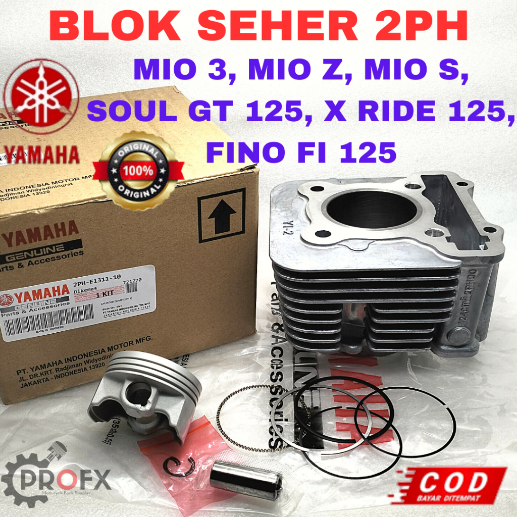 Jual BLOK SEHER RING PISTON KIT YAMAHA 2PH MIO M3 Z S FINO FI X RIDE SOUL GT 125 KUALITAS ...