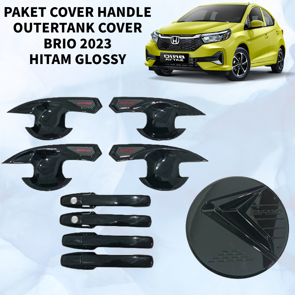 Jual Paket Cover Handle Outer Tank Cover Black Glossy All New Brio 2023 Pegangan Pintu Hitam ...
