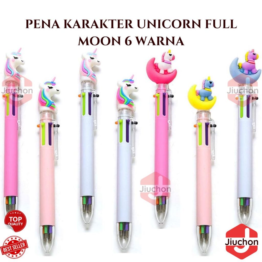 Jual JIUCHON Pena Karakter Mekanik 6 Warna Unicorn Full Moon Pulpen ...