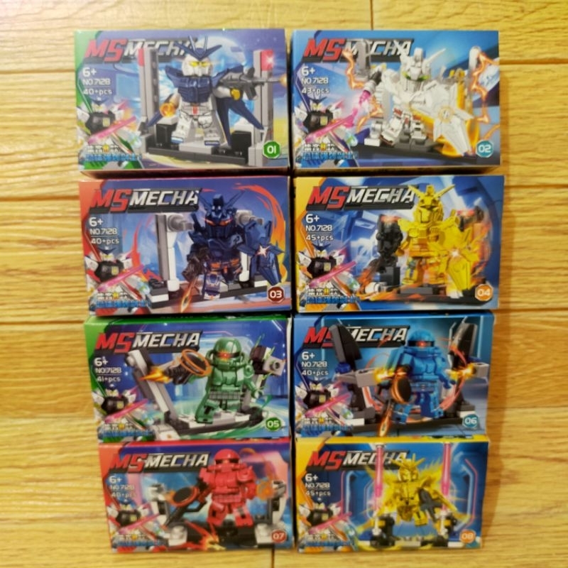 Jual mainan balok susun edukatif brick robot MS mecha 7128 | Shopee ...