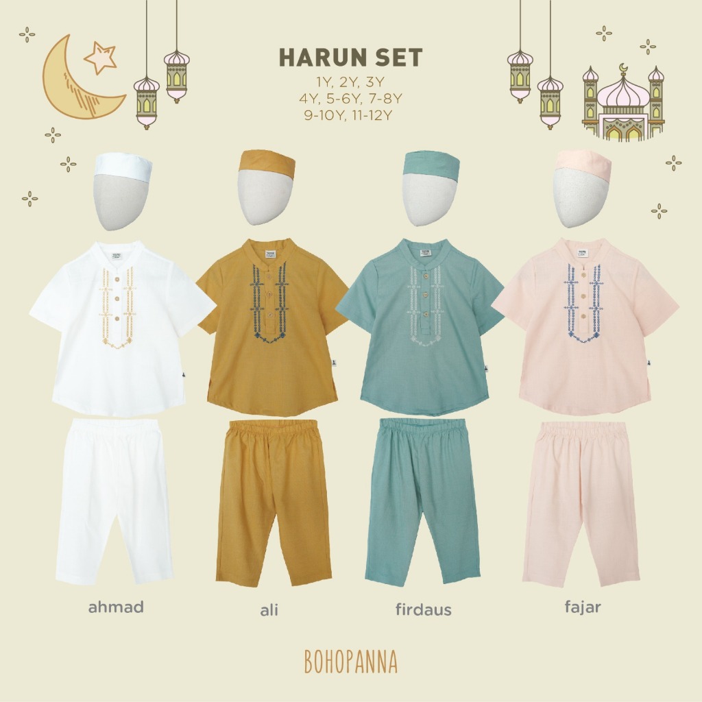 Jual BOHOPANNA - RAYA COLLECTION - HARUN SET - Baju Lebaran Anak Laki-Laki - Baju Muslim Anak ...