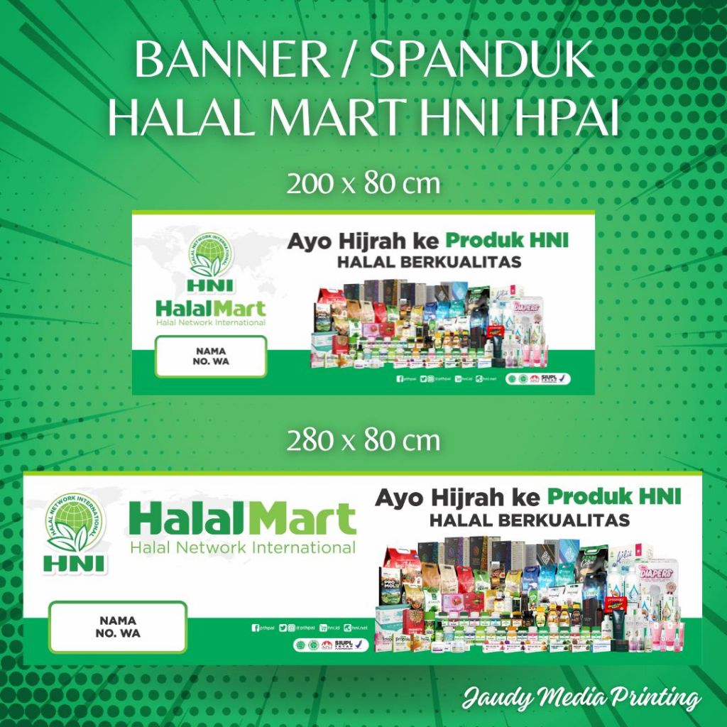 Jual BANNER / SPANDUK HALAL MART HNI HPAI | Shopee Indonesia