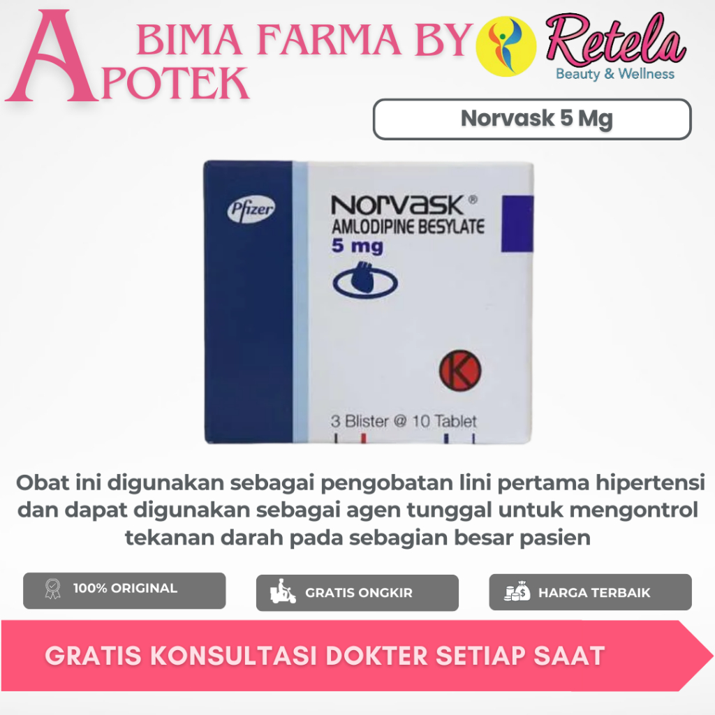 Jual Norvask 5 Mg 1 Strip 10 Tablet | Shopee Indonesia