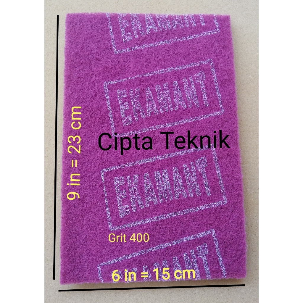 Jual Scotch Brite Ekamant Grit 400 Merah Maroon Amplas non woven hand ...