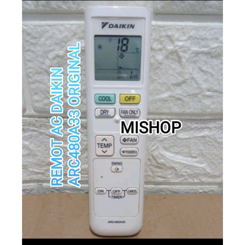 Jual REMOT AC DAIKIN ARC480A33 ORIGINAL 100% | Shopee Indonesia