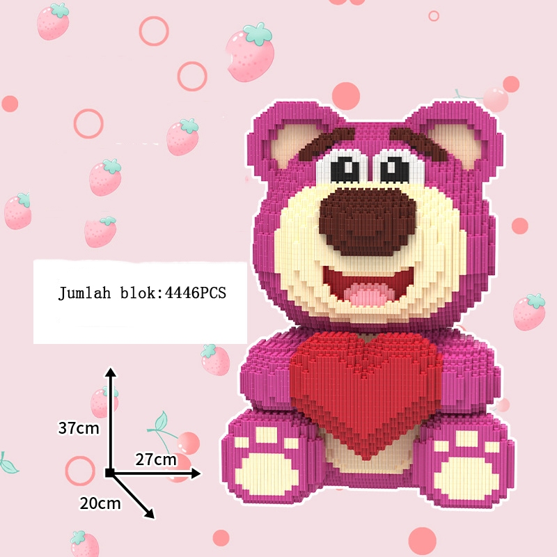 Jual Mainan Blok Mini Bricks Pink Bear Sanrio Kartun Block 3D Puzzle ...