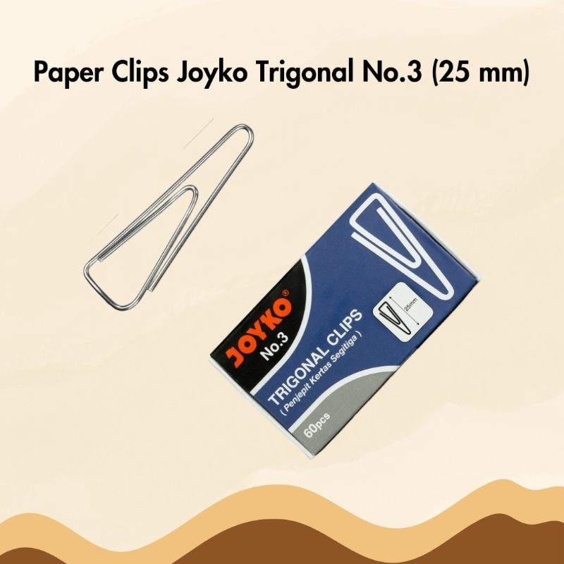Jual Binder Clip Segitiga Joyko Trigonal No. 3 Ukuran 25 mm Paper Clips ...