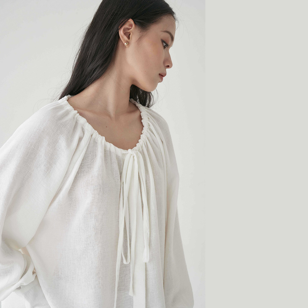 Jual InKano - Rumme Top - atasan wanita linen blouse wanita longsleeves ...