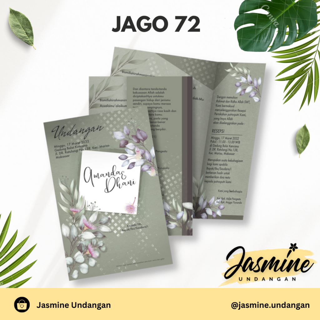 Jual BLANGKO UNDANGAN PERNIKAHAN JAGO 72 DESAIN ELEGAN HARGA TERJANGKAU ...