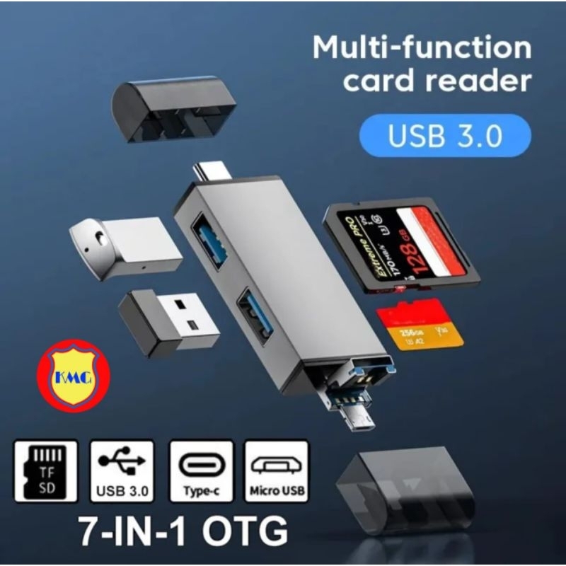 Jual Card Reader 7 in 1 Multifungsi USB3.0 /Type C /Micro USB/TF SD ...
