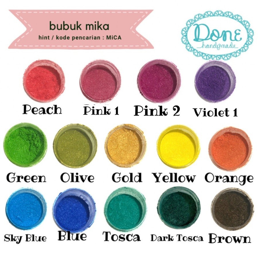 Jual Natural mica pigment bubuk mika pigmen sabun lilin resin slime ...