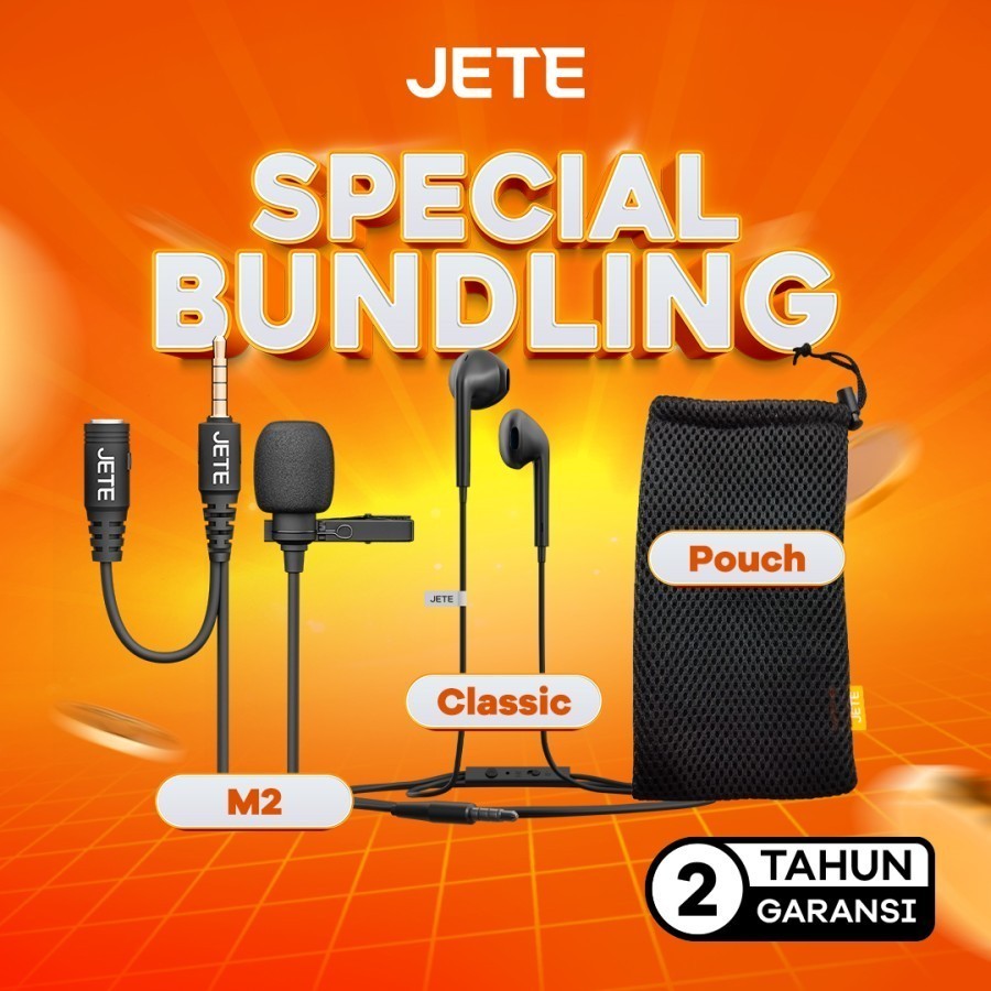 Jual JETE Bundling Microphone M2 + Headset Classic + Pouch Jaring ...