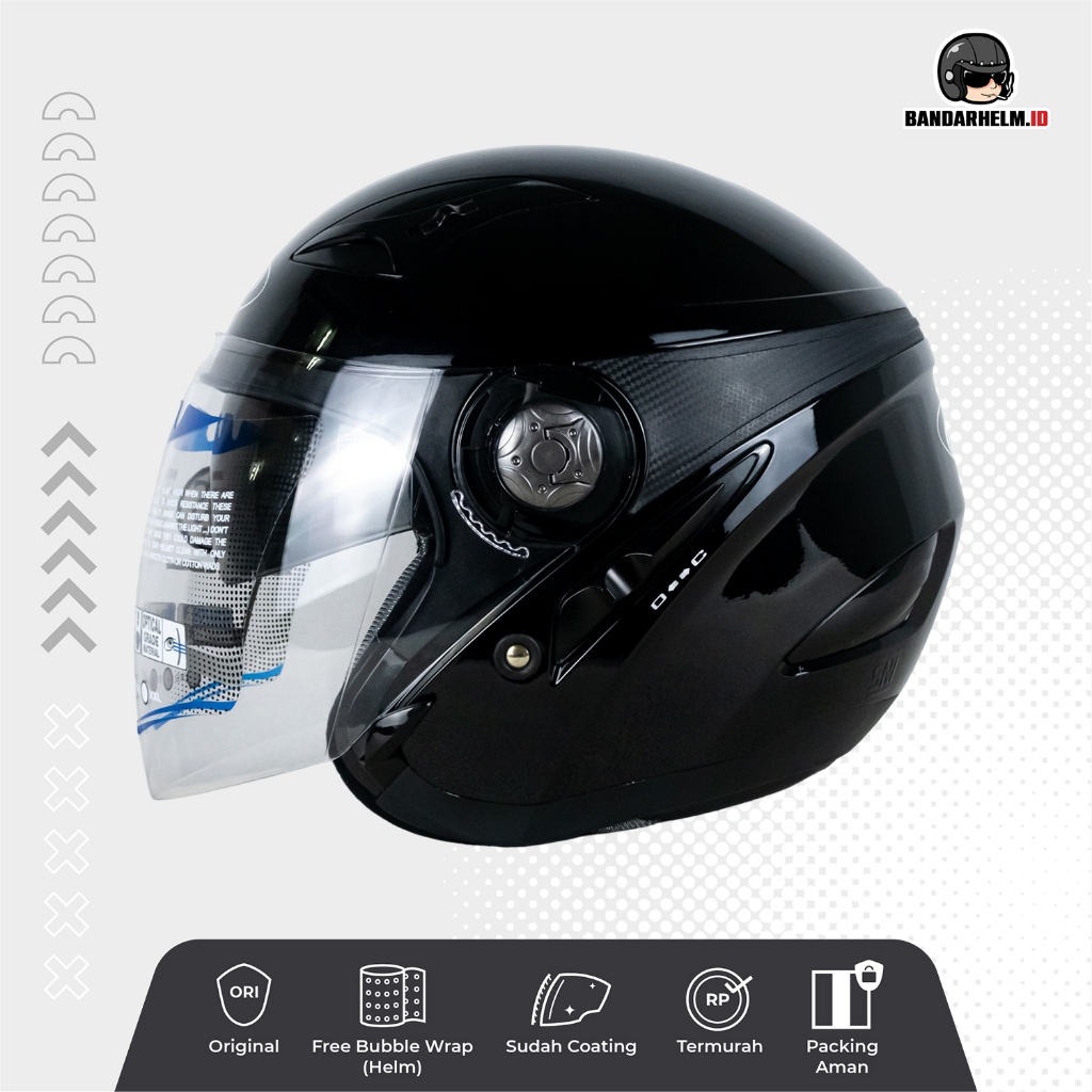 Jual Helm Half Face MDS Zarra Solid Original Double Visor | Shopee ...