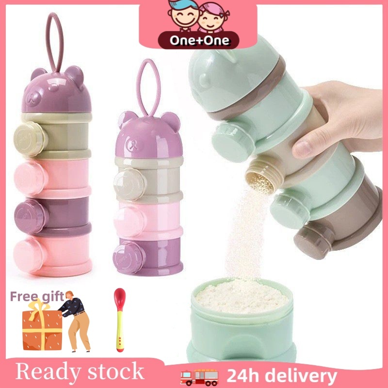 Jual 【Free Gift】Kontainer Susu 4 Susun Portable/Kotak susu bubuk Milk ...