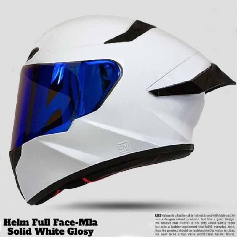 Jual Helm Full Face MLA TTC Solid Terbaru Black Dof viosr blue paket ...