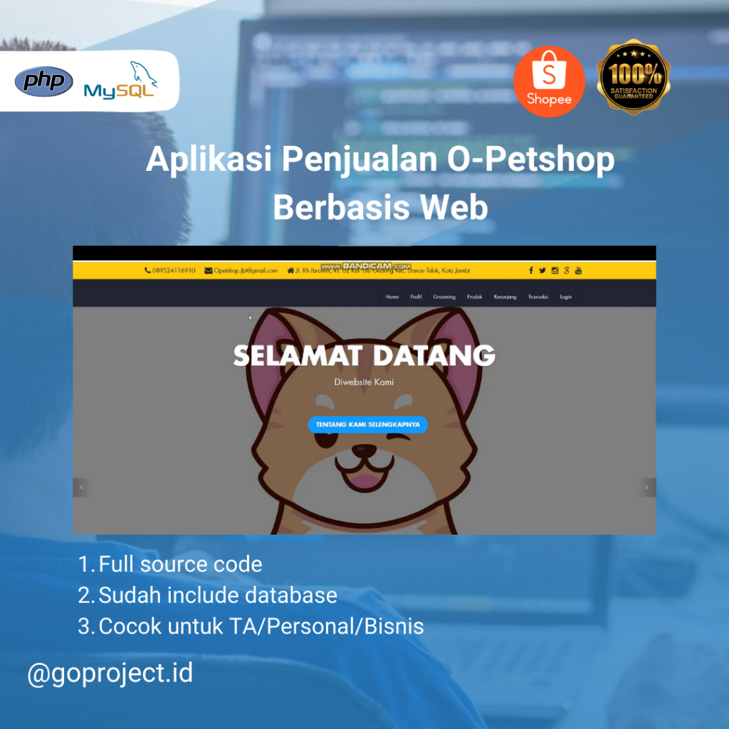 Jual Aplikasi Penjualan O-Petshop Berbasis Web | Shopee Indonesia