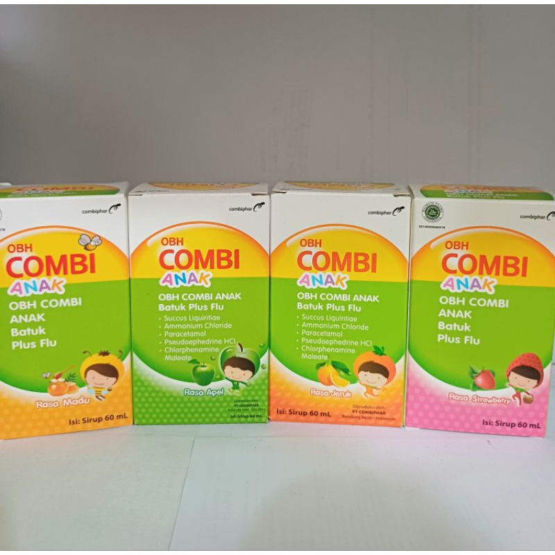 Jual OBH Combi Anak Obat Demam, Batuk & Pilek Rasa Strawberry, Madu ...