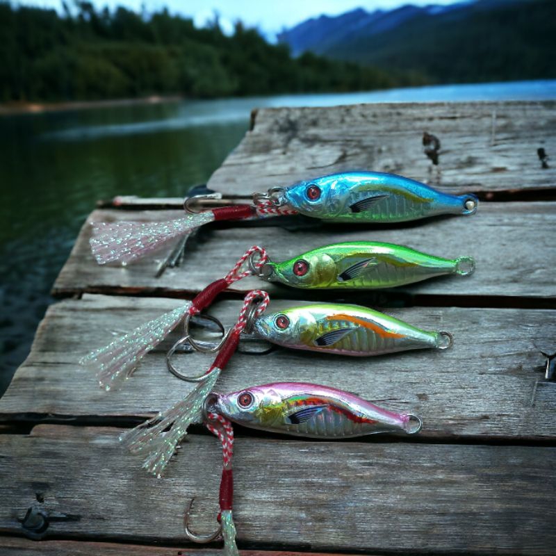 Jual mikro jig model little jack 10 15 20 gram lengkap dengan assist hook | Shopee Indonesia