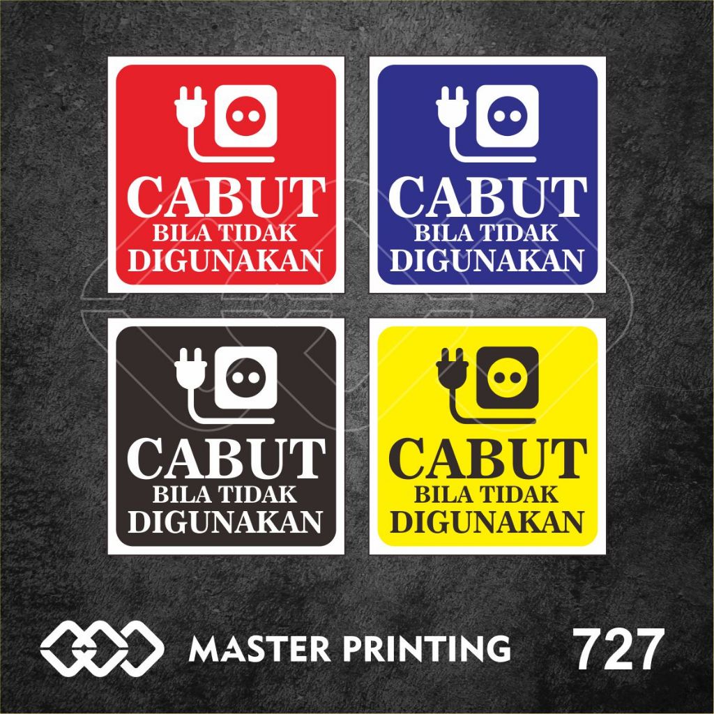 Jual 727 - Stiker Cabut Colokan Listrik Bila Tidak Digunakan, Sticker ...