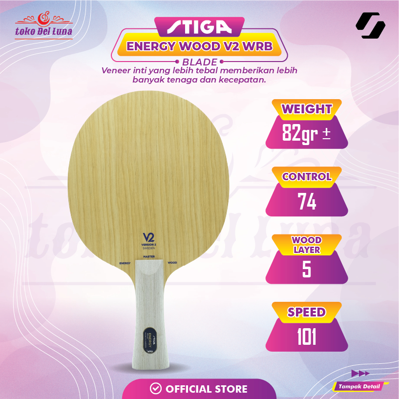 Jual STIGA Blade Energy Wood V2 WRB | Shopee Indonesia