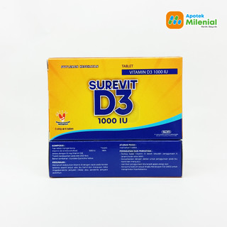 Jual Surevit D3 1000 IU Box Isi 30 Tablet / Untuk Memenuhi Kebutuhan D3 ...