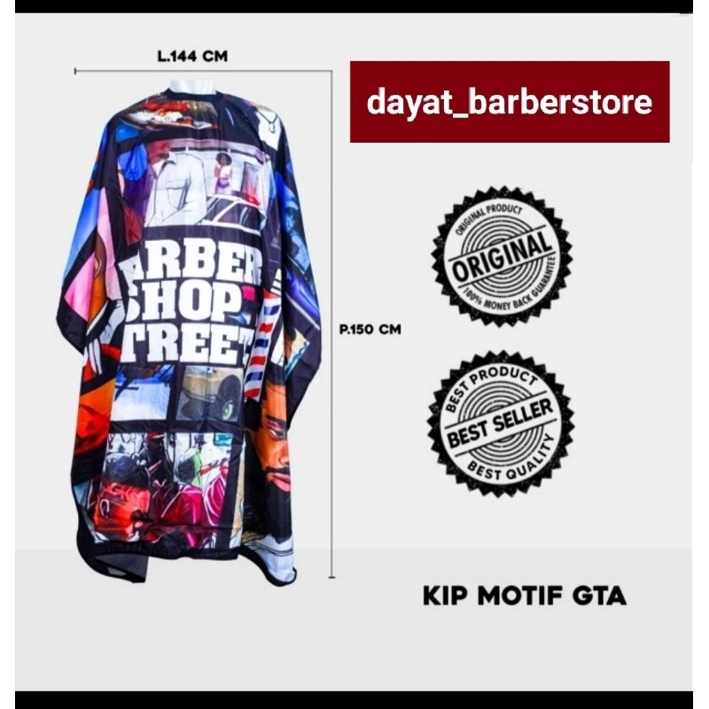Jual Kain Cukur kip barbershop cape hairdressing clemek cukur kerodong ...