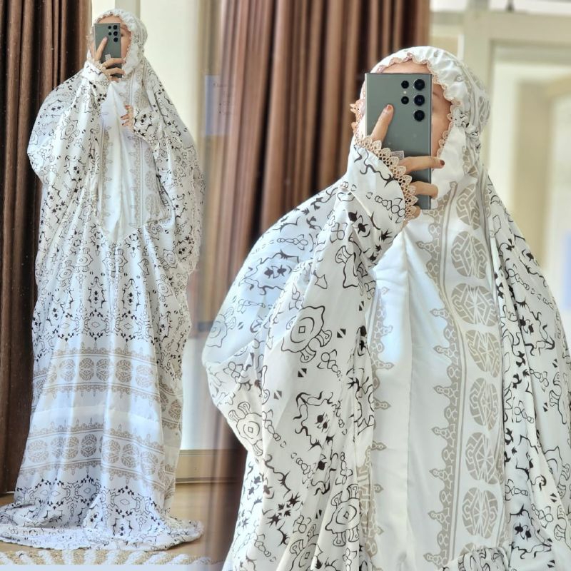 Jual Mukena Motif Silk/mukena renda/mukena silk/mukena umroh/mukena ...