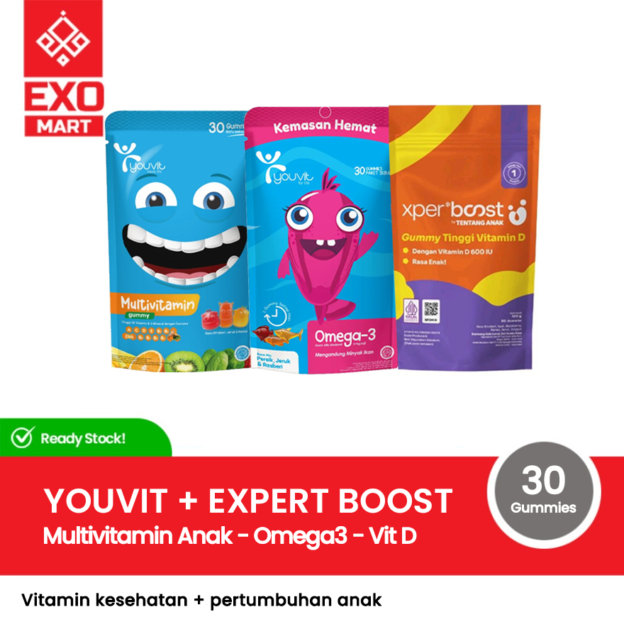 Jual Youvit + Expert Boost - Bundling Multivitamin Anak, Omega3 & Vitamin D 30 Gummies | Shopee ...