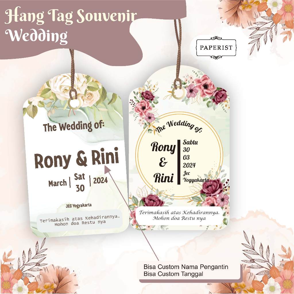 Jual Hangtag Souvenir Wedding Isi 25 pcs / Hang Tag Wedding / Gift Card ...