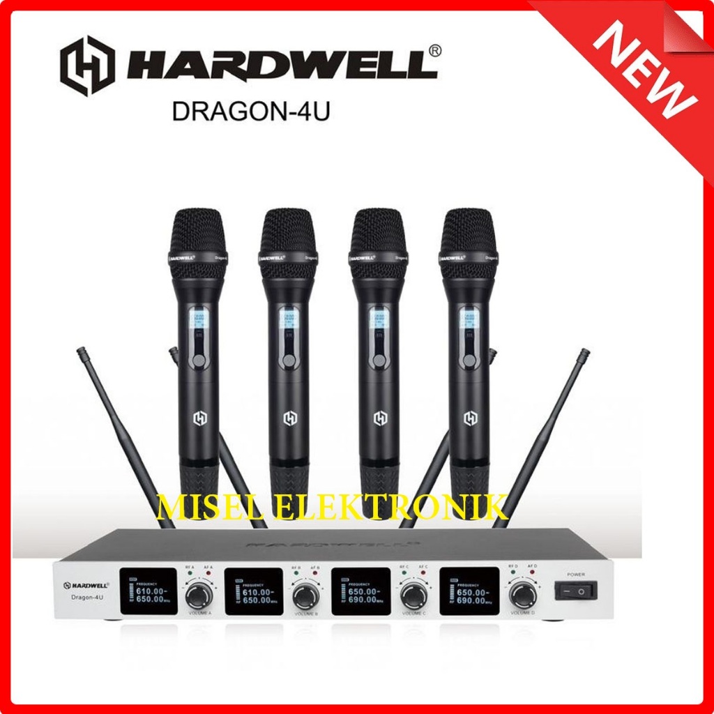 Jual Microphone Wireless 4 Handheld Hardwell Dragon 4U Original ...