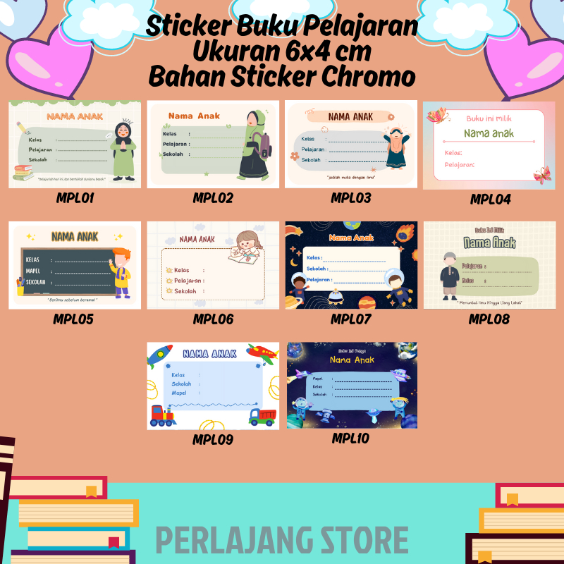 Jual ISI 50 STIKER MAPEL | Label Buku Pelajaran Sekolah | Stiker Mata ...