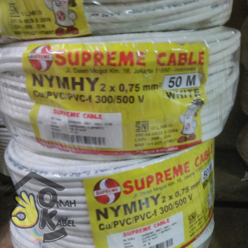 Jual SUPREME KABEL LISTRIK NYMHY 2X0.75 50 METER | Shopee Indonesia