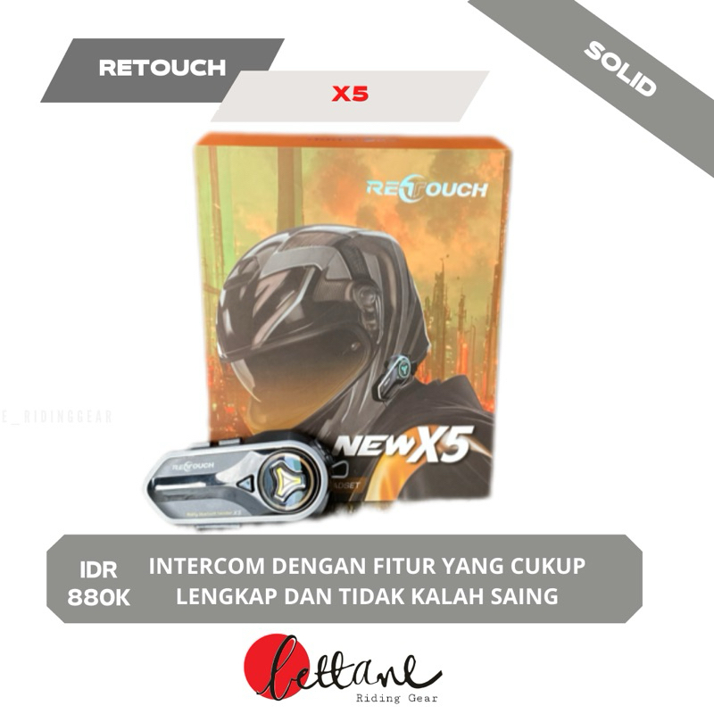 Jual RETOUCH NEW X5 GARANSI 1 TAHUN | INTERCOM BLUETOOHT HELM | Shopee Indonesia