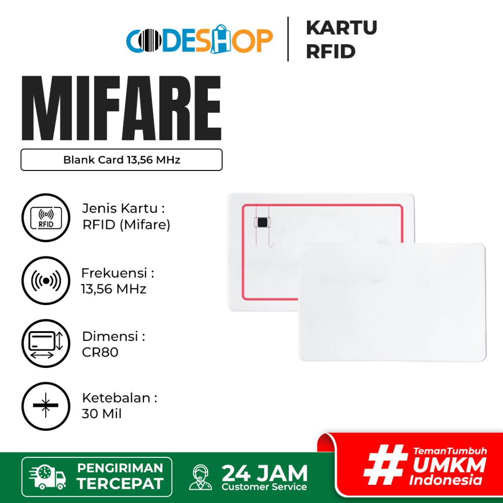 Jual Mifare Card 13.56 MHz atau Kartu RFID 13.56mhz 25 pcs | Shopee ...