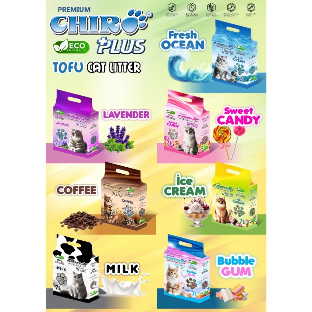 Jual Pasir Tofu kucing 7liter Chiro Plus 7lt murah Wangi | Shopee Indonesia