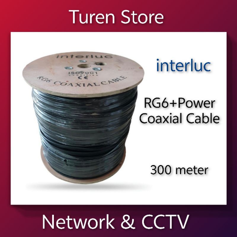 Jual interluc RG6+Power Juniper kabel CCTV 1Roll 300M Coaxial Cable RG6 ...