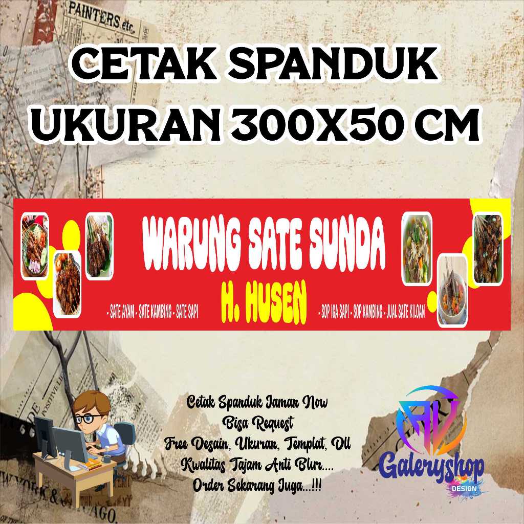 Jual mmt, spanduk, banner, aneka sate sunda, warung makan, dll ukuran ...