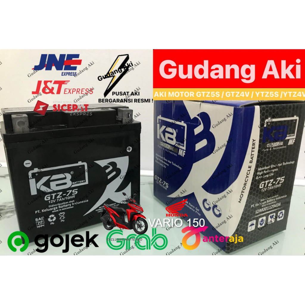 Jual Aki Motor KB Honda Vario 150 GTZ7S Accu Full Kering MF KB BATTERY | Shopee Indonesia