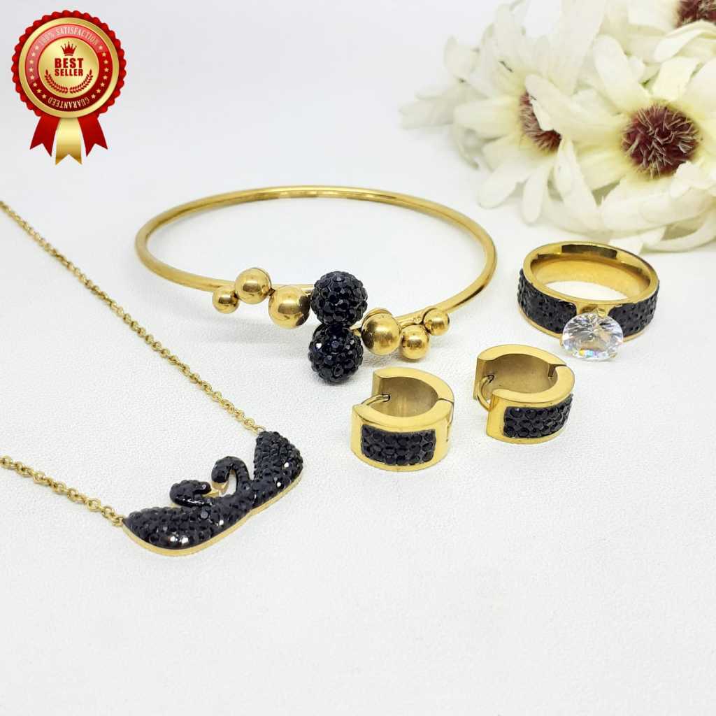 Jual mytitanium-set titanium lapis emas cantik wanita dewasa kwalitas ...