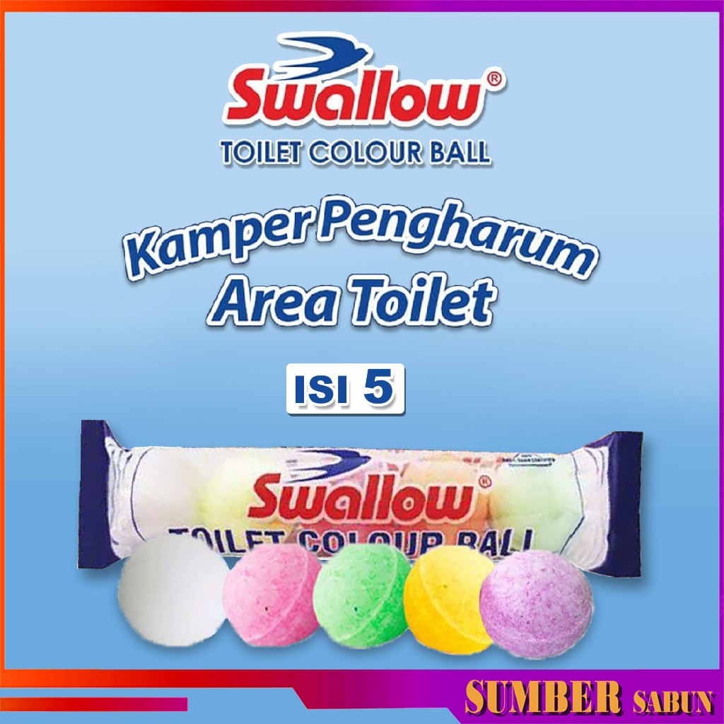 Jual Kamper Swallow Toilet Colour Ball isi 5 PCS Pengharum Kamar Mandi ...