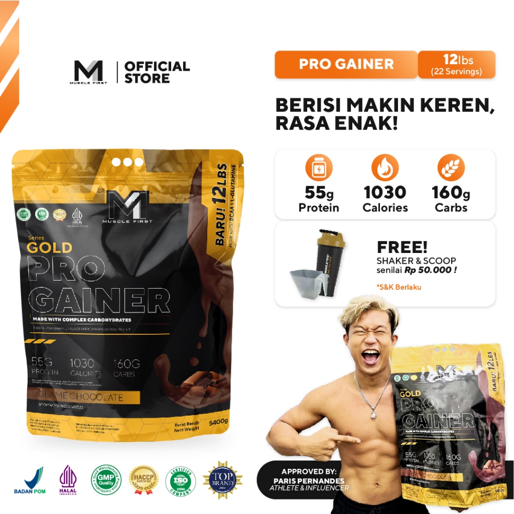 Jual MUSCLE FIRST Pro Gainer 12lbs/5400gr - Mass Gainer Penambah Berat ...