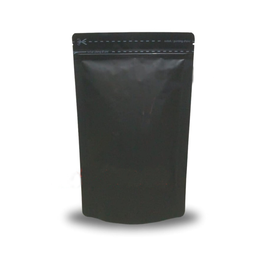 Jual (10 Pcs) Standing Pouch Hitam Doff Klip / Zipper 13x21 cm | Shopee ...