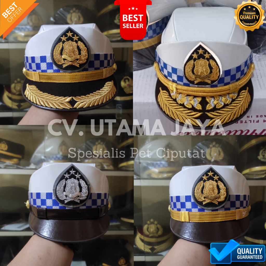 Jual Topi Pet Polisi Lantas Wanita Polwan Bintara Pama Pamen Pati ...