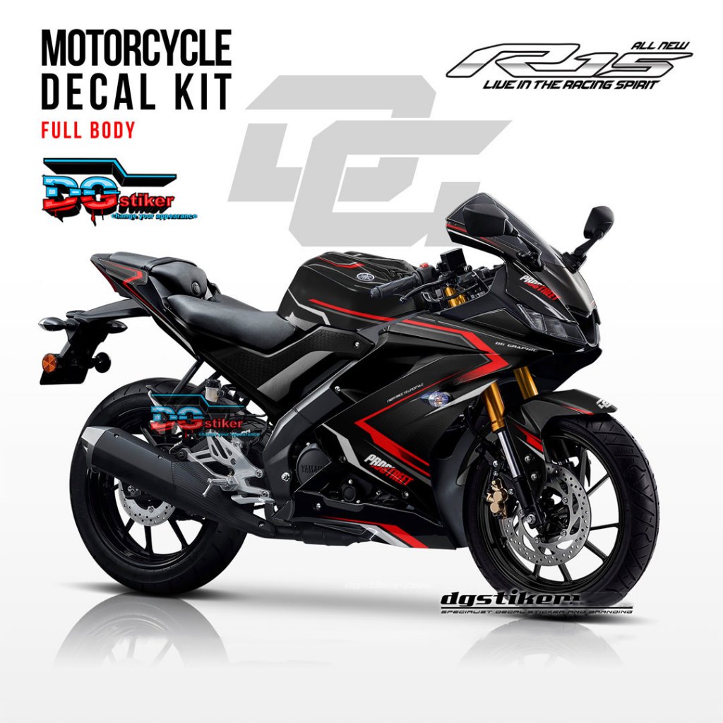 Jual Decal R15 V3 Hitam Prostreet, decal r15 v3 full body, striping r15 ...