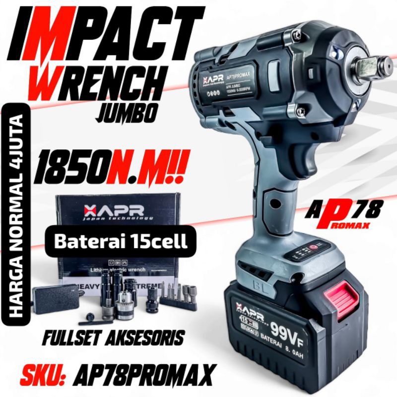 Jual Impact wrench APR JUMBO 99V 88V ap78 ap33 ap84 ap127 promax 1850nm ...