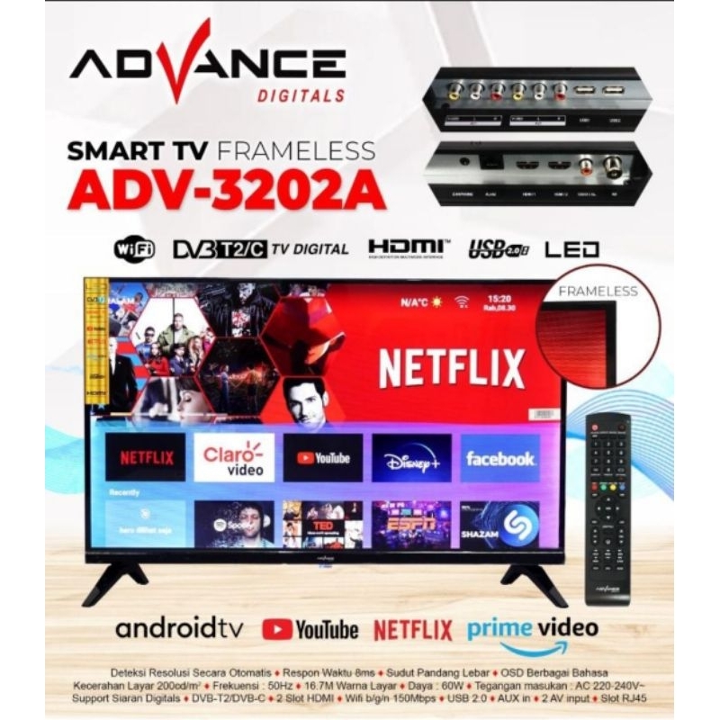 Jual ADVANCE TV LED DIGITAL ANDROID 32 Inch Smart TV / Android TV ADV ...