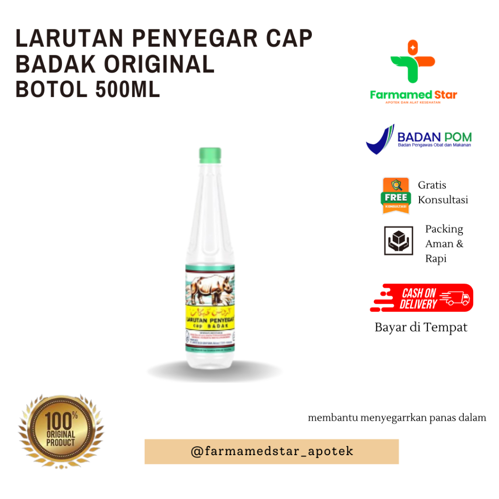 Jual LARUTAN PENYEGAR CAP BADAK ORIGINAL BOTOL 500ML | Shopee Indonesia