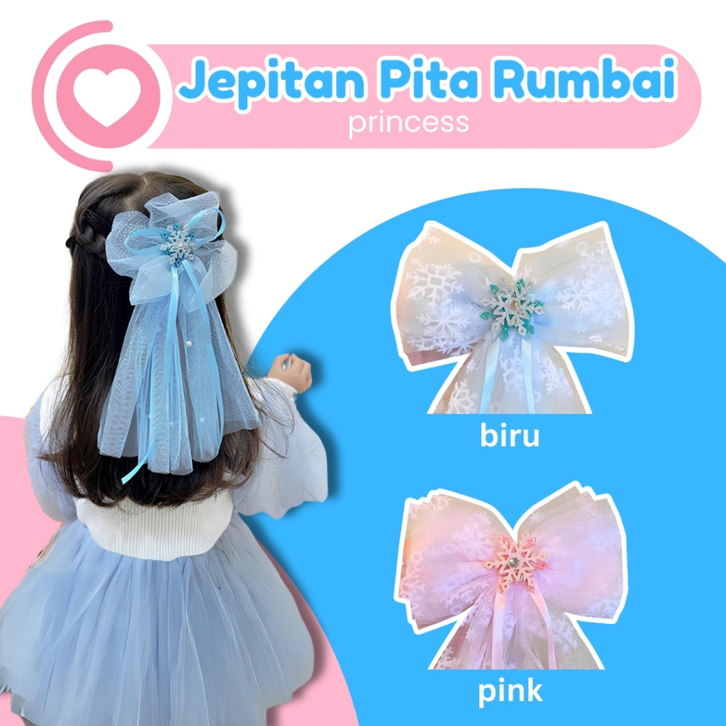 Jual [Lentera Anak] Jepitan Pita Rumbai Rambut Panjang Princess Anak ...